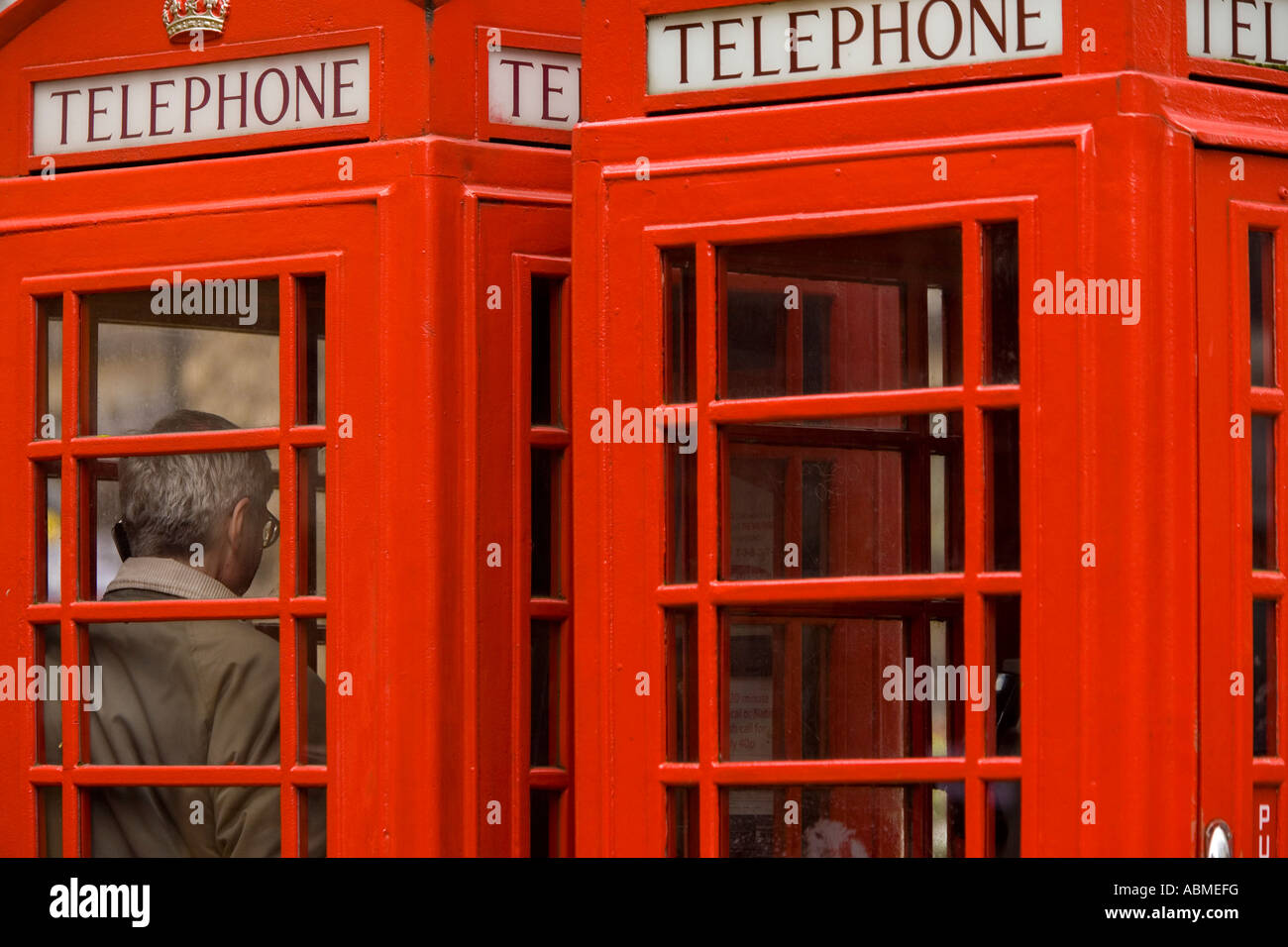 Red telephone booths in London Stock Photo - Alamy