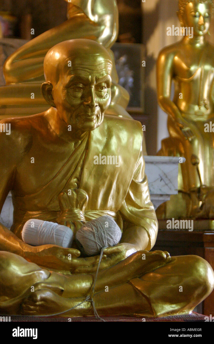 Gold Buda in temple outside Bangkok, Thailand Stock Photo - Alamy
