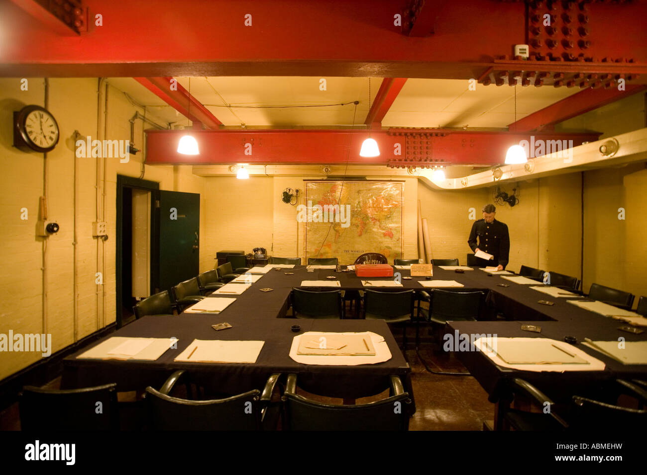 Winston Churchill's war room in underground bunker in London Stock ...