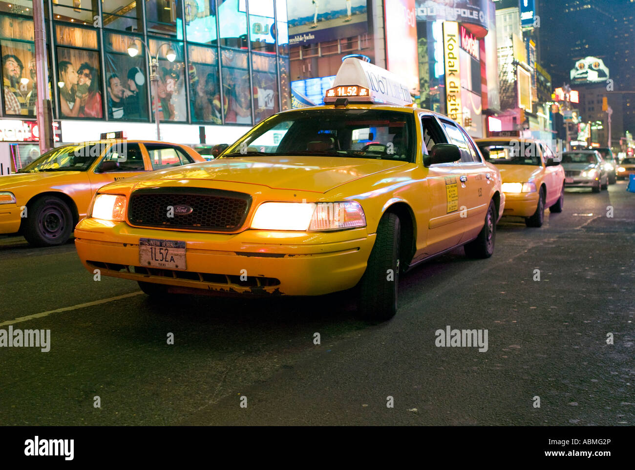New York taxi cabs in Times Square, NYC, USA Stock Photo - Alamy