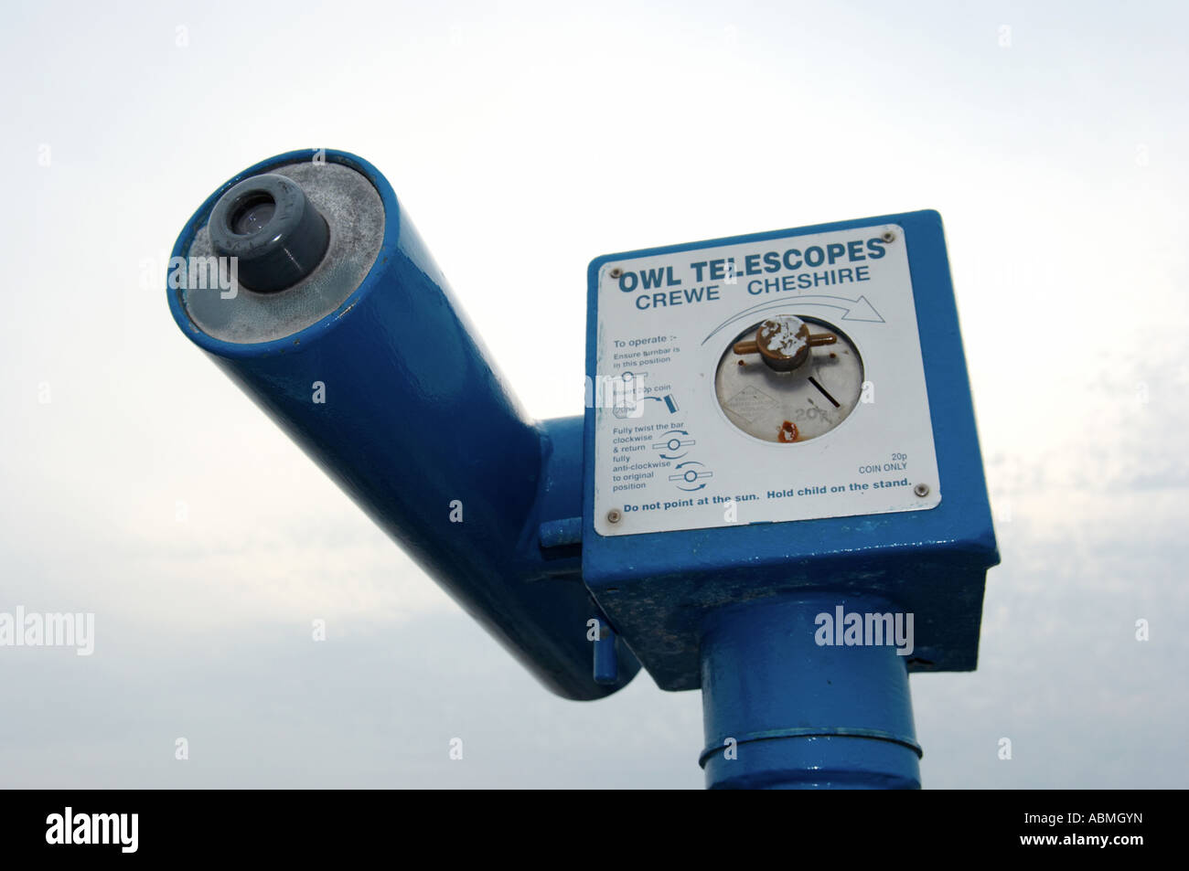 horizontal landscape photo of a coin operated telescope for tourists on ...