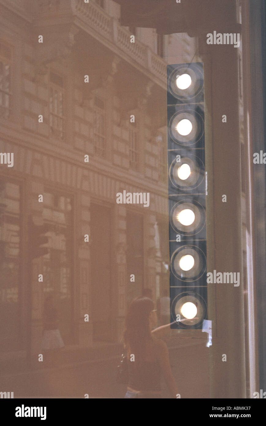 strip spotlighting in shop window rome Stock Photo - Alamy