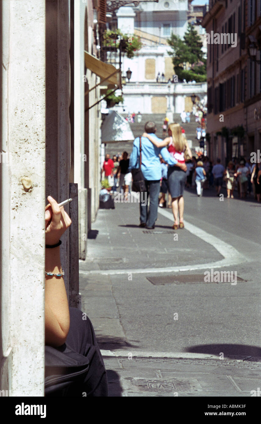 Woman smoking cigarette in rome hi-res stock photography and images - Alamy