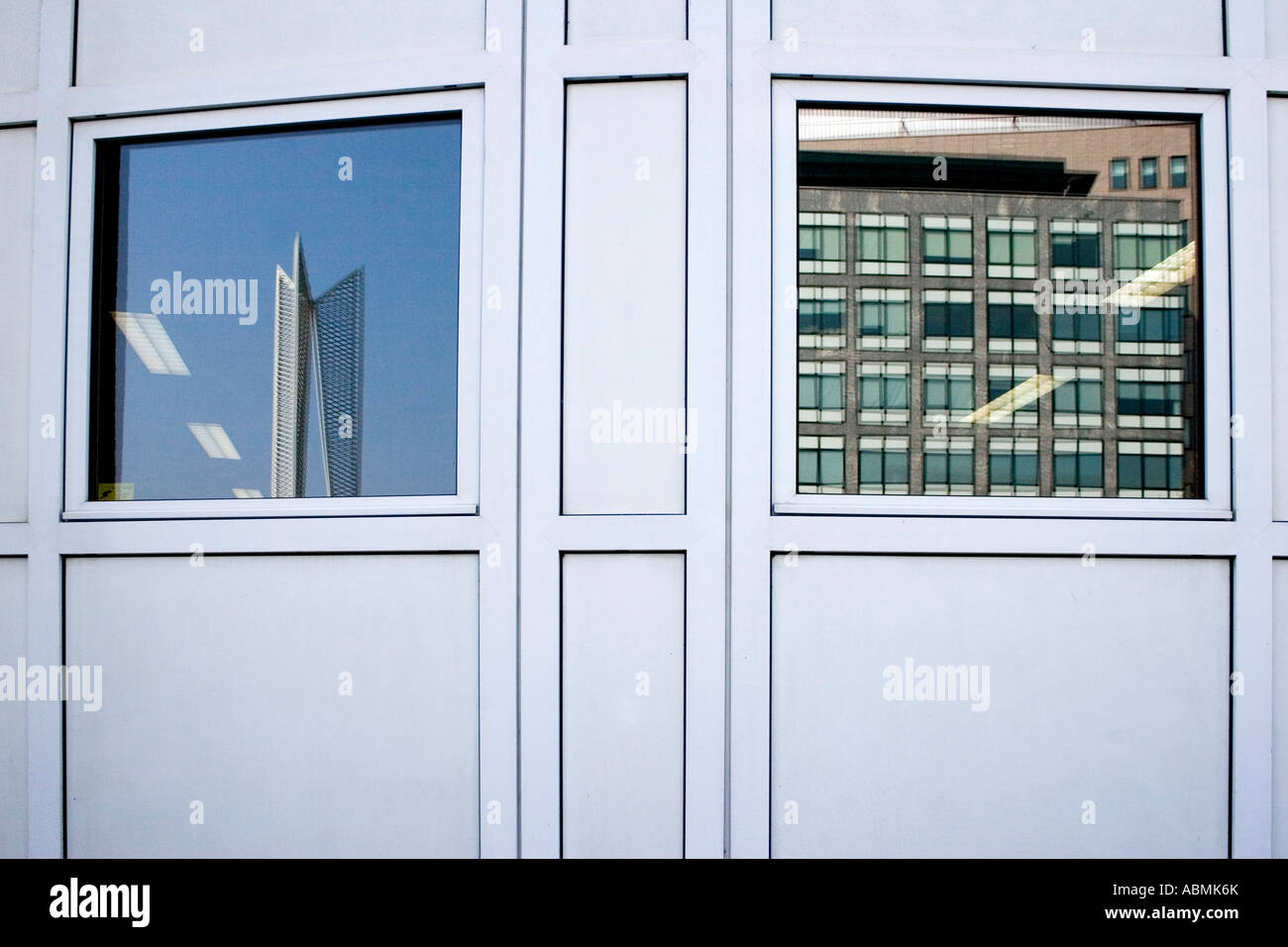 Architecture reflecting building and artwork Stock Photo - Alamy