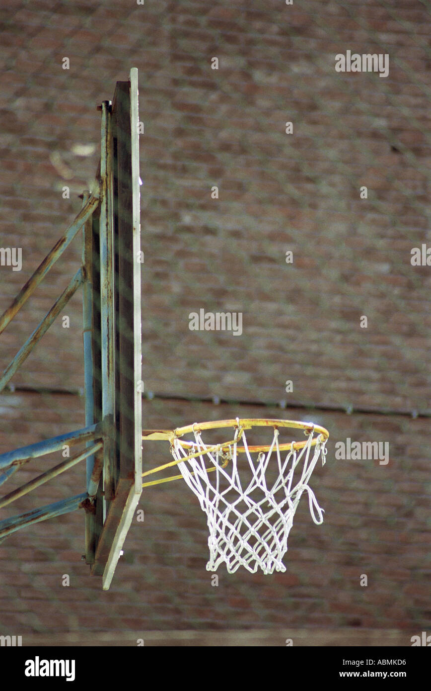 basketball hoop with net in park Stock Photo - Alamy