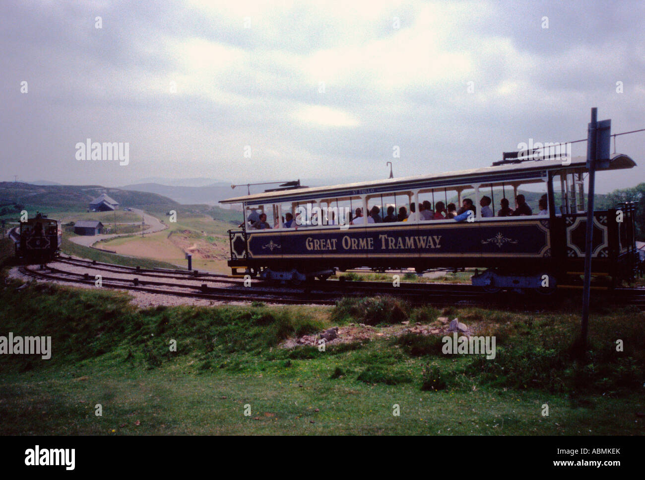 The tram on the Great Orme Tramway, Llandudno, Conwy, Wales, UK Stock ...