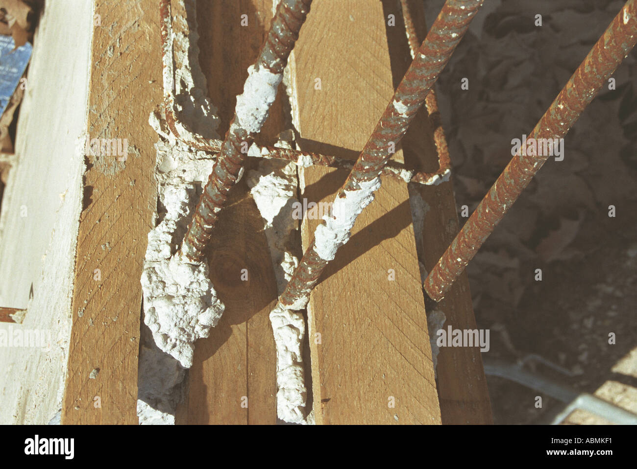 detail of steel fixing with concrete on building site Stock Photo - Alamy