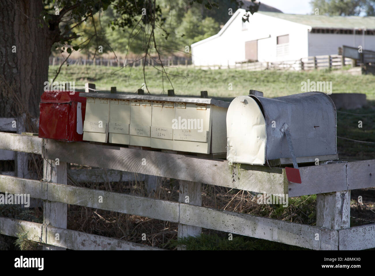 rural post boxes on a fence Stock Photo - Alamy