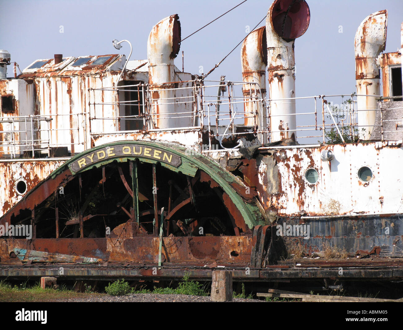 Derelict Ryde Queen paddle steamer Island Harbour Newport Isle Wight ...