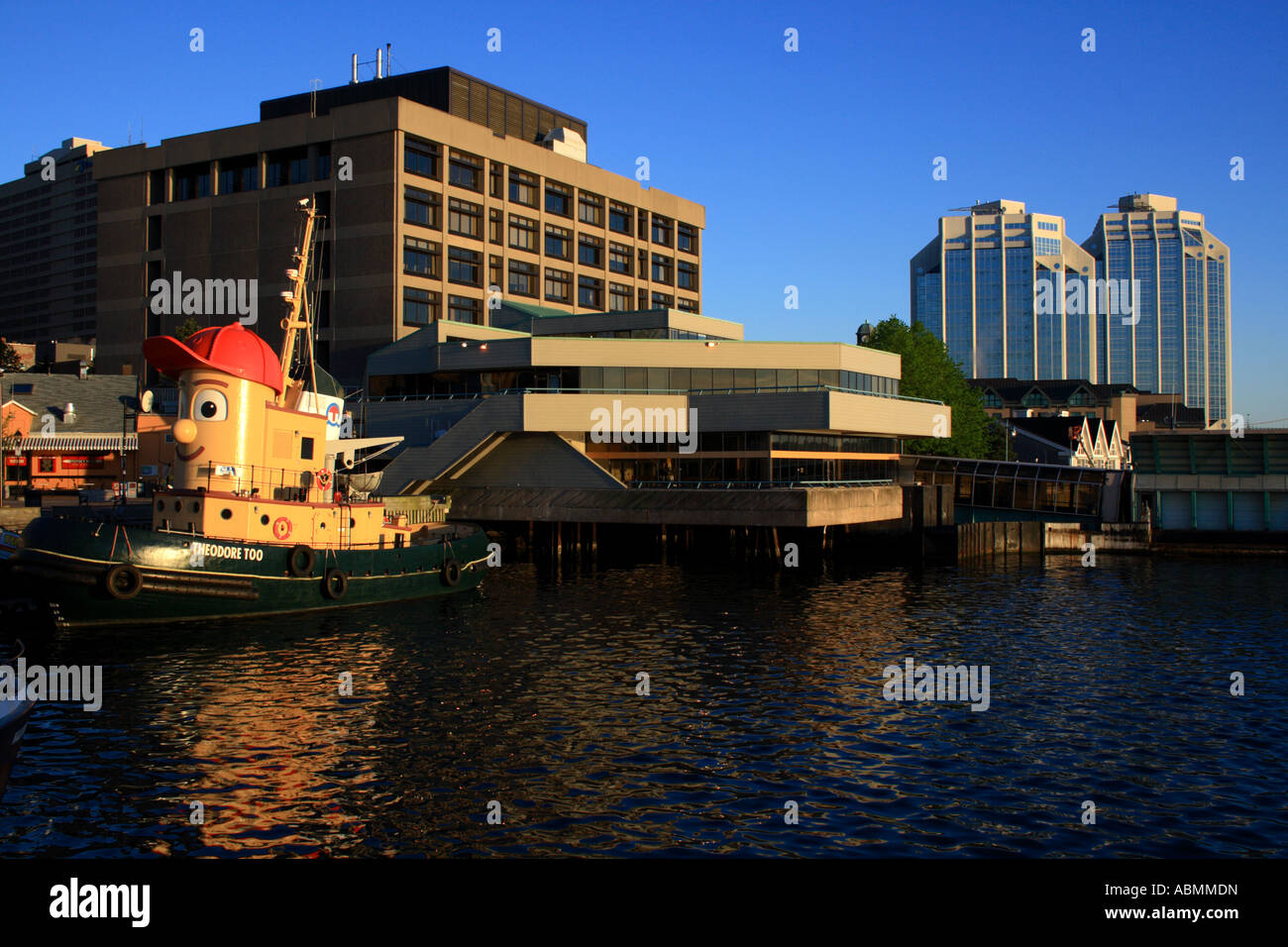 waterfront buildings with boat called "Theodore Too" in Halifax, Nova ...
