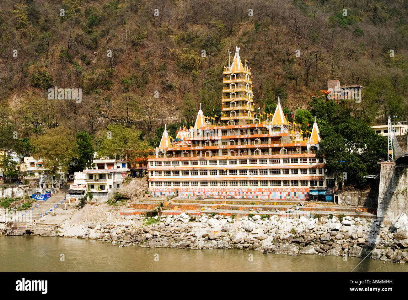 Hinduist temple in Rishikesh, Inida Stock Photo - Alamy