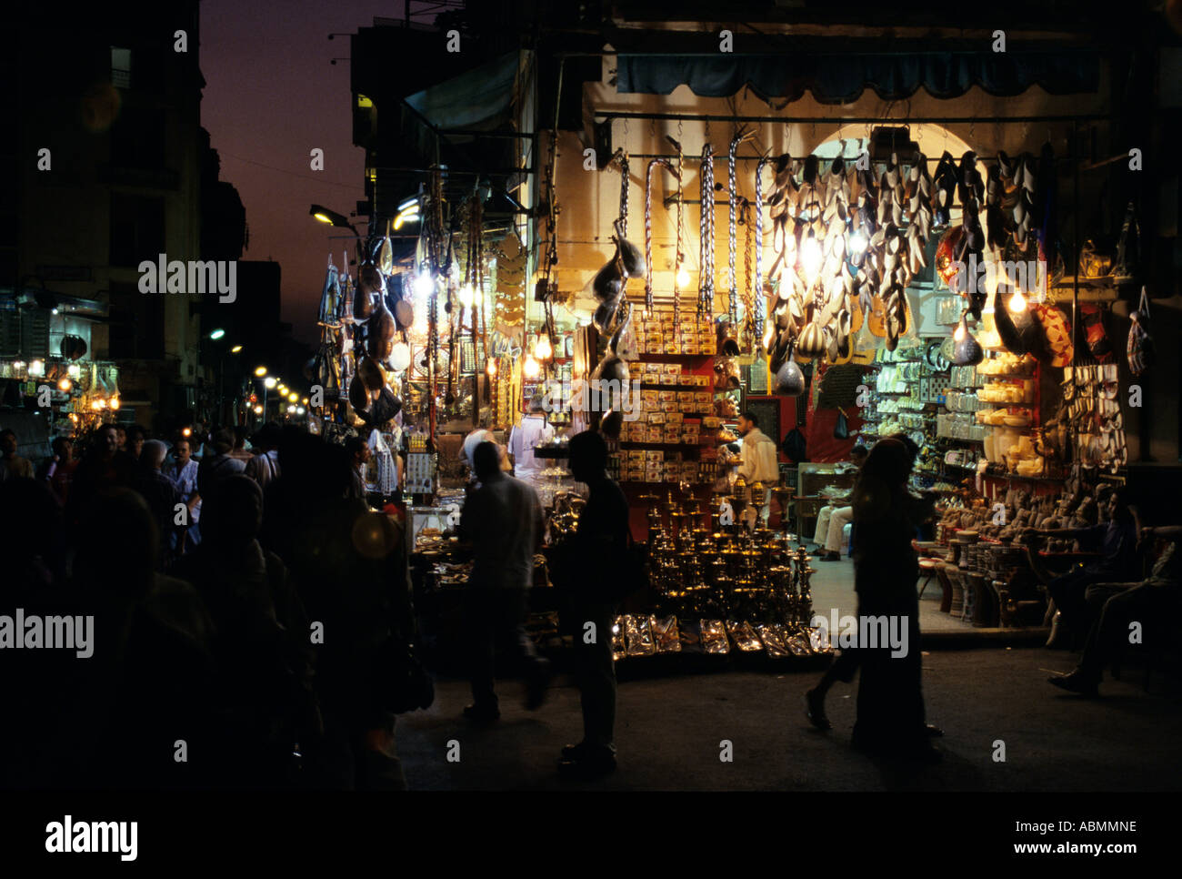 Cairo shopping street at night Stock Photo - Alamy