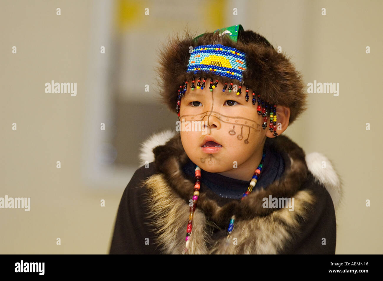 Alaska, Kodiak, Native dancer Stock Photo - Alamy
