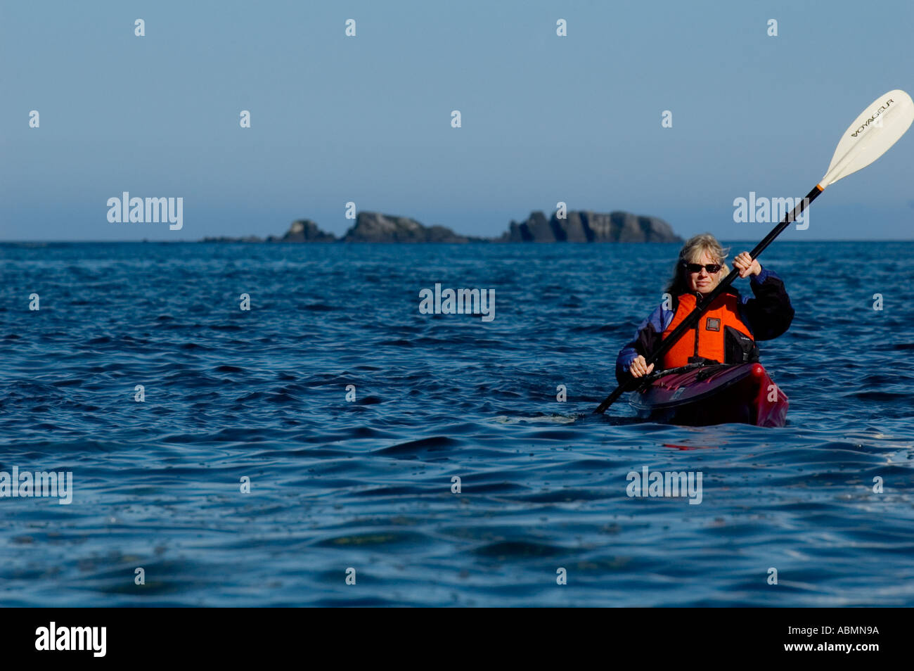 Alaska, Kodiak, Kayaking in Monashka Bay Stock Photo - Alamy