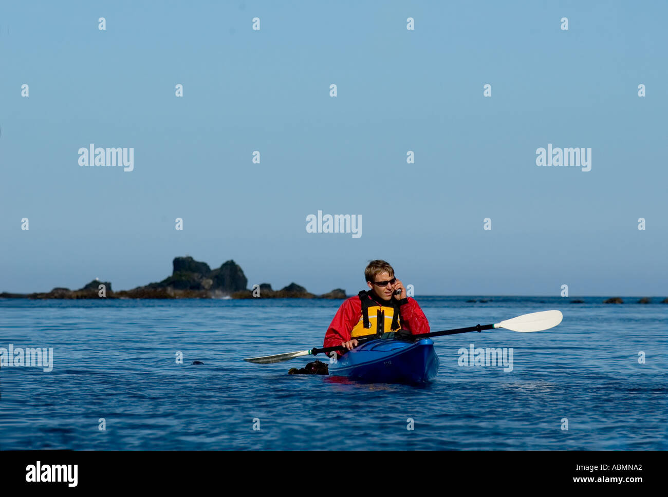 Alaska, Kodiak, Kayaking in Monashka Bay Stock Photo - Alamy