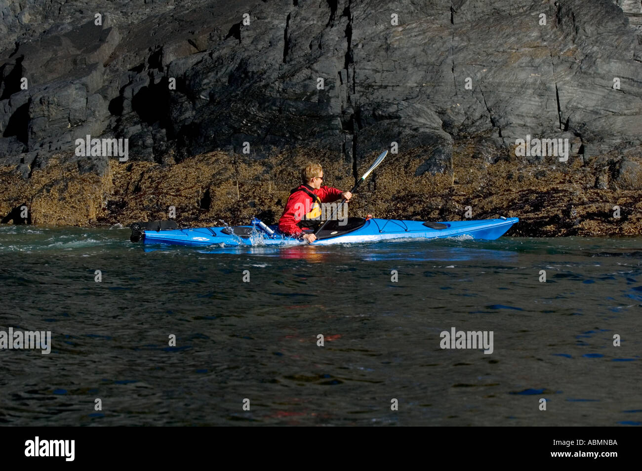 Alaska, Kodiak, Kayaking in Monashka Bay Stock Photo - Alamy