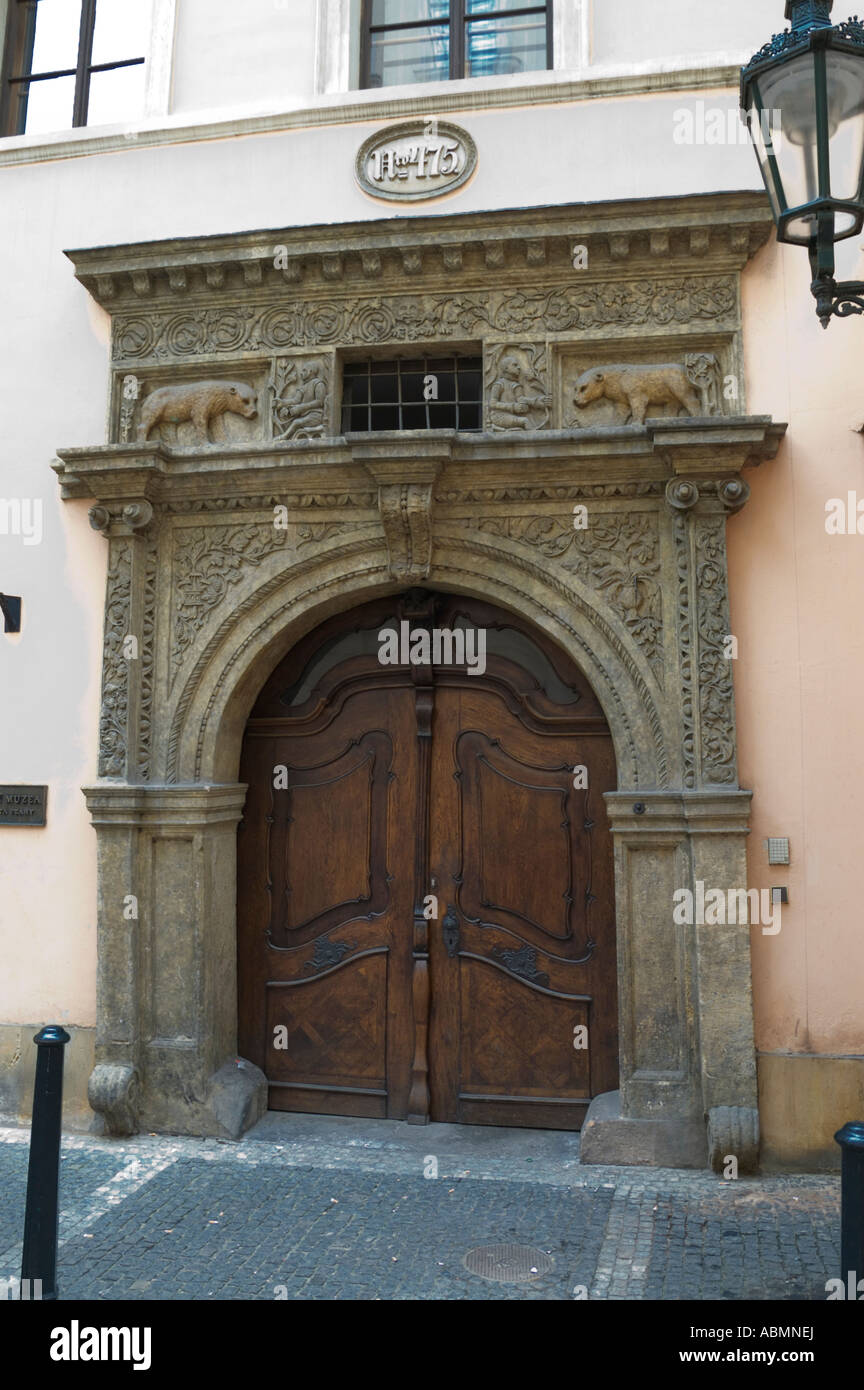 Stone carved portal in renaissance style of the house At Two Golden ...