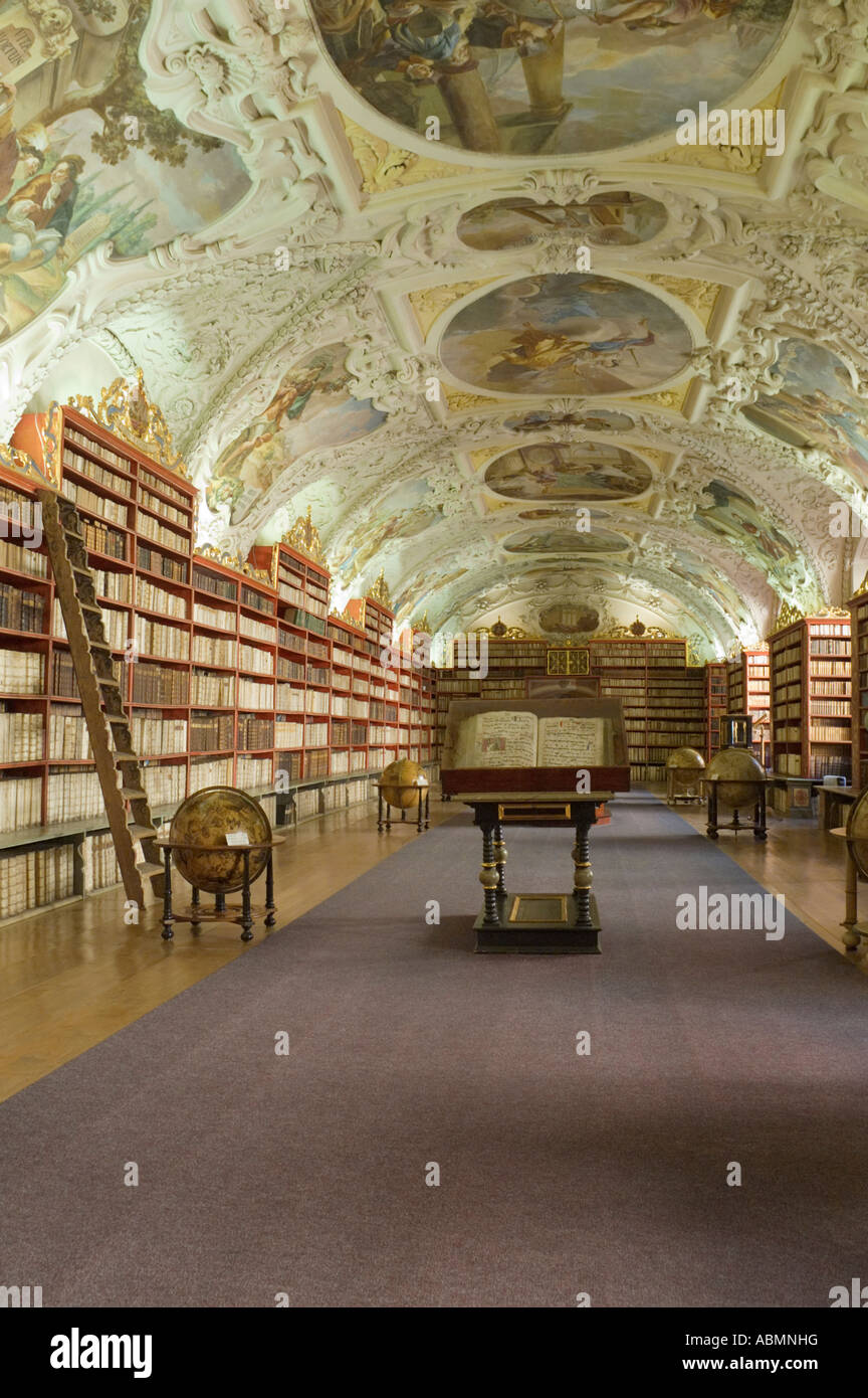 Library of Strahov library at Theological Hall Stock Photo - Alamy