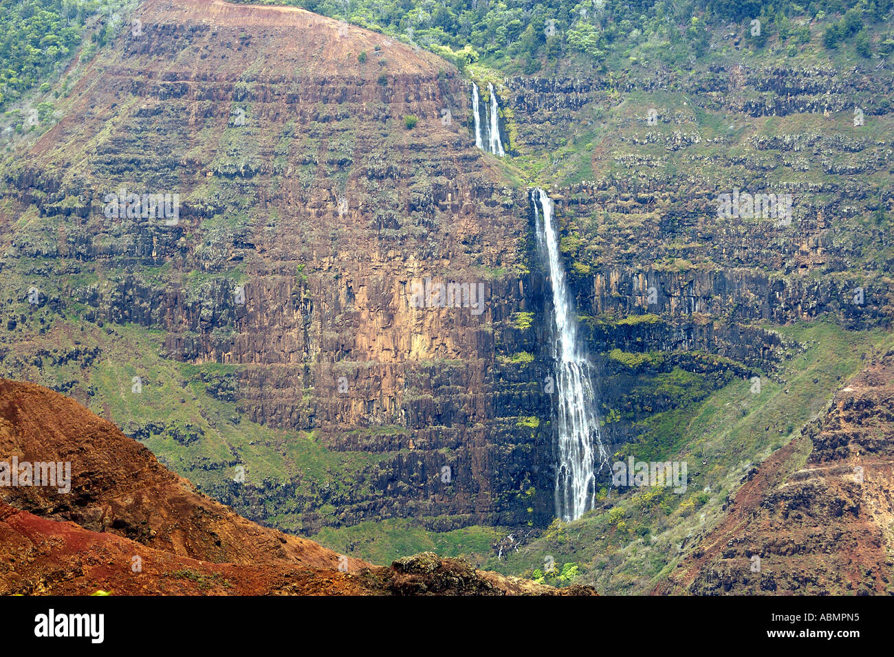 Waterfall Waimea canyon Kauai Hawaii Stock Photo - Alamy