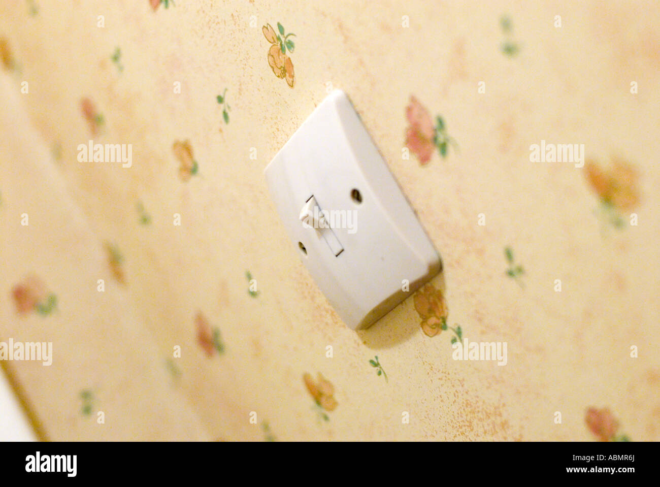 a domestic light switch in a uk house Stock Photo - Alamy