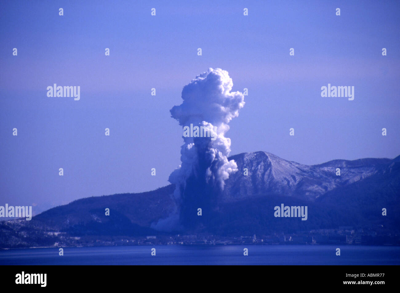 Eruption of volcano Mt Usu Hokkaido Japan March 31st 2000 beside Lake ...