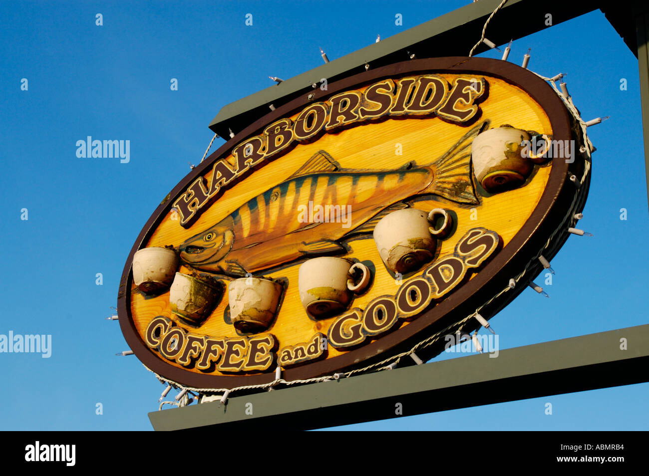 Alaska, Kodiak, Coffeeshop sign Stock Photo - Alamy