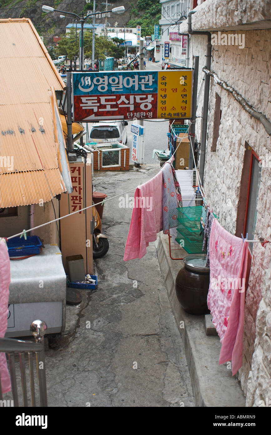 Typical alley in Dodong Ri Ulleung Do Island South Korea Stock Photo ...