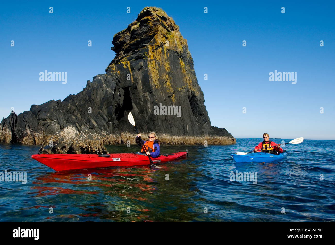 Alaska, Kodiak, Kayaking in Monashka Bay Stock Photo - Alamy