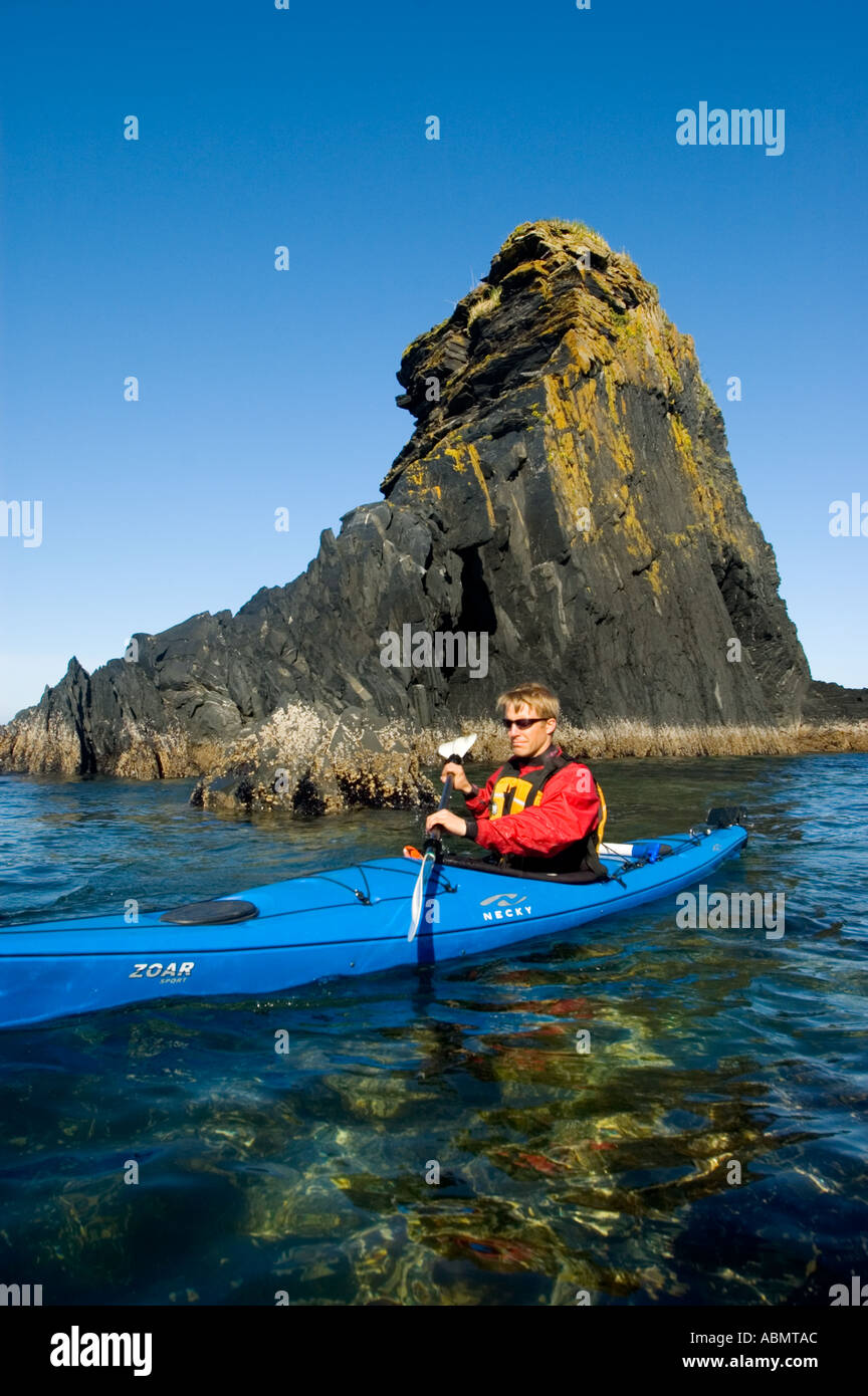 Alaska, Kodiak, Kayaking in Monashka Bay Stock Photo - Alamy