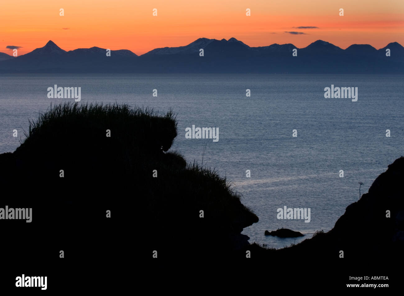 Alaska, Kodiak, Chiniak Bay sunset Stock Photo - Alamy