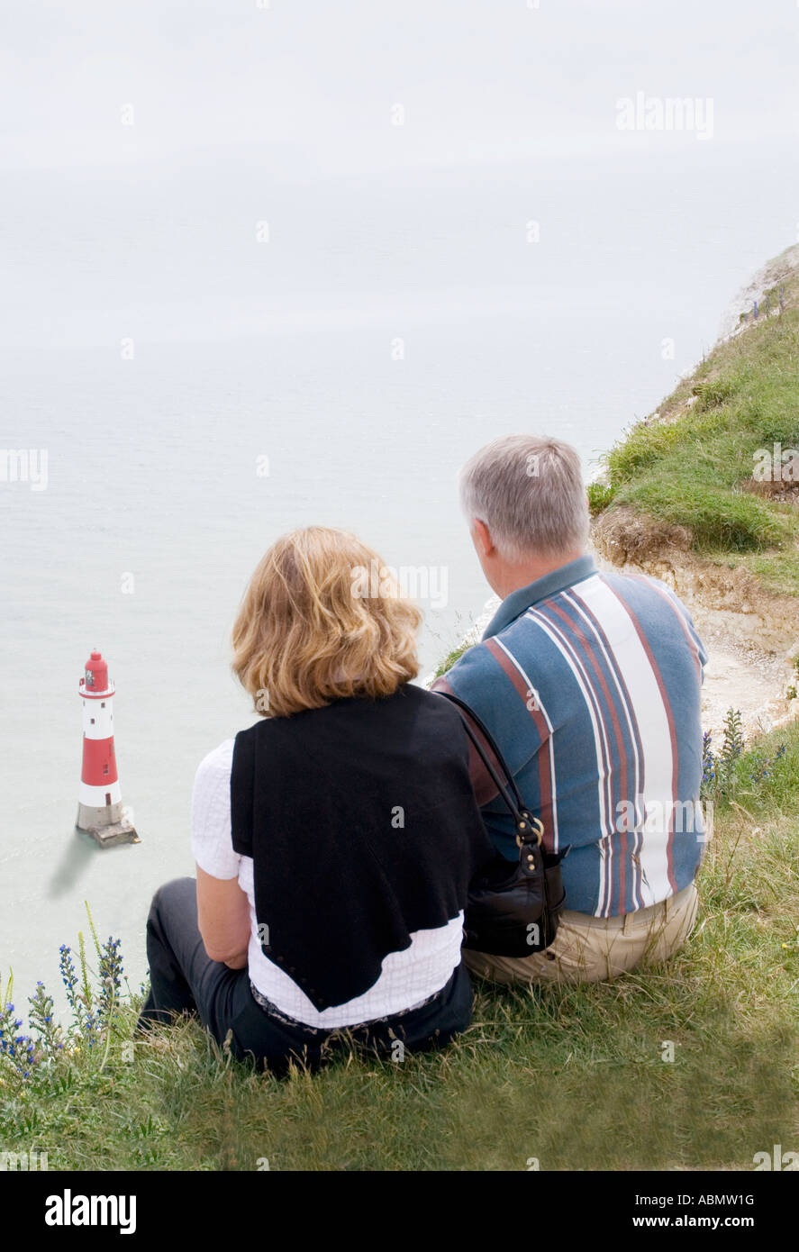 Senior couple watching the view Stock Photo - Alamy