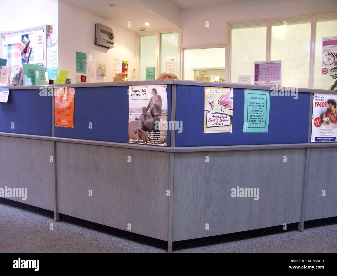 waiting room and reception of doctors surgery, England Stock Photo - Alamy