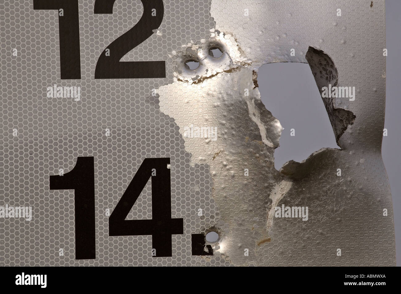 Shot and ripped metal sign in scenic Saskatchewan Canada Stock Photo ...