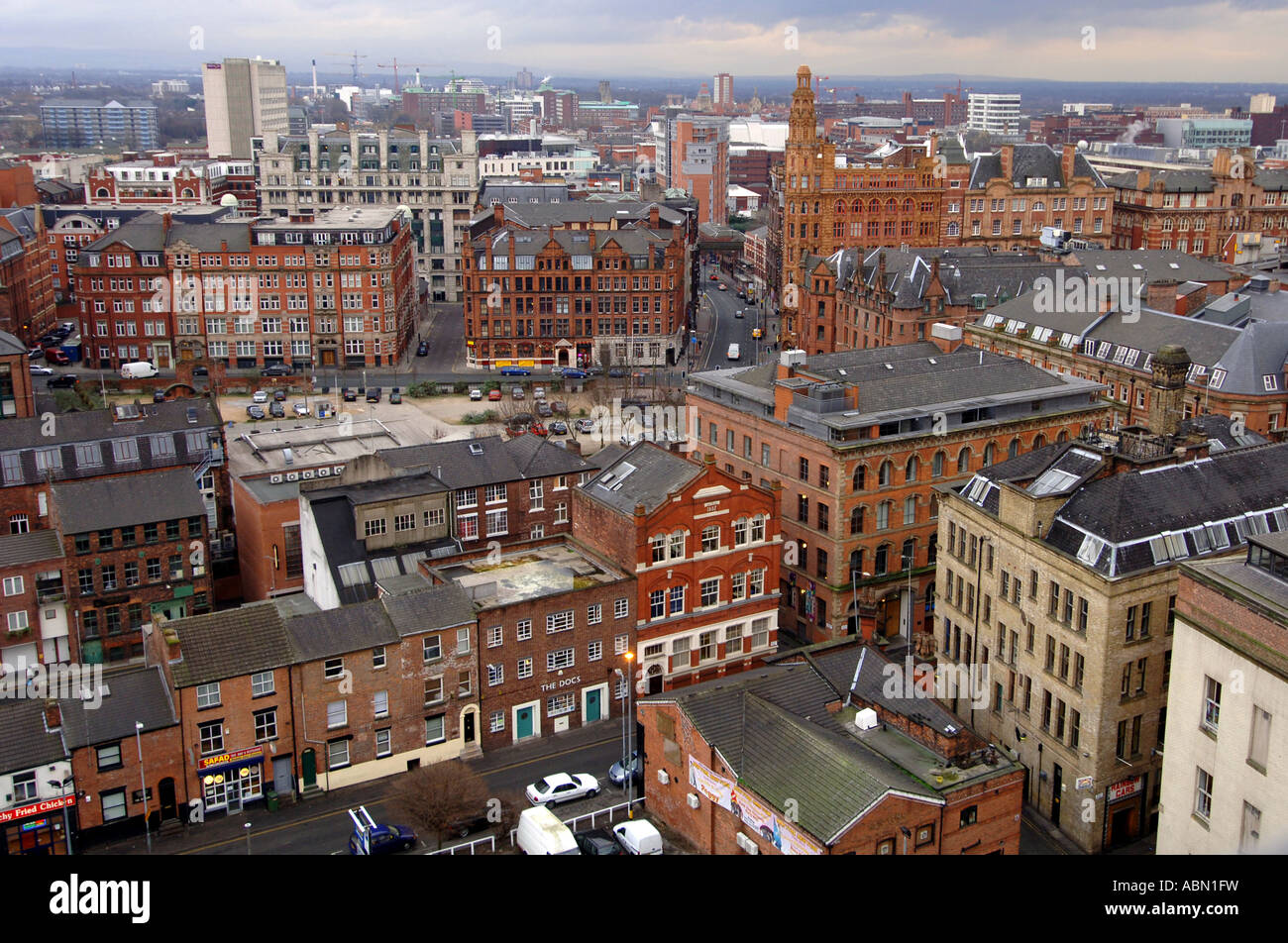 Birds eye view of Manchester Stock Photo - Alamy