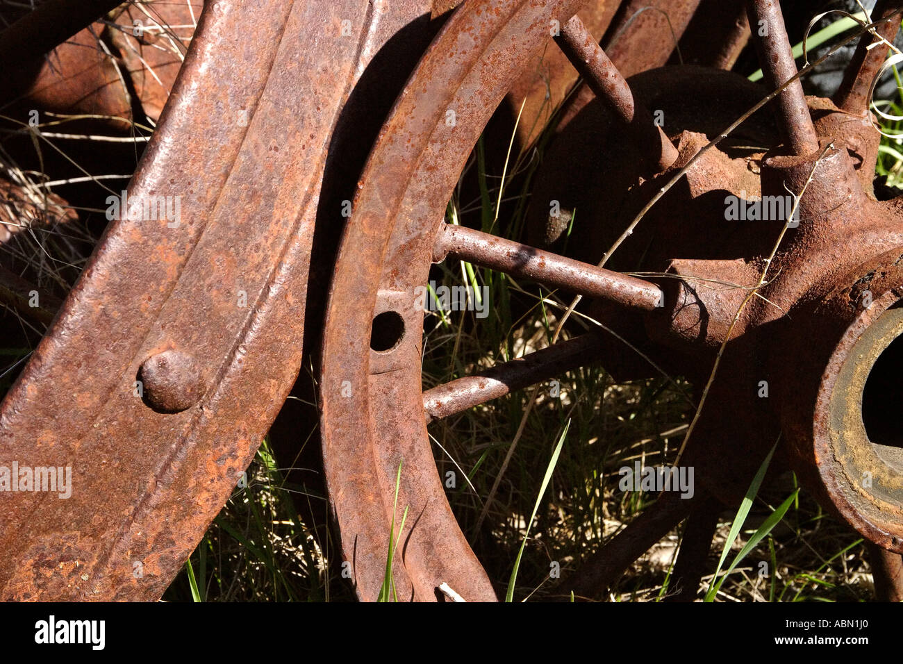 Rusted steel wheels in the Sukanen Pioneer Village Stock Photo - Alamy