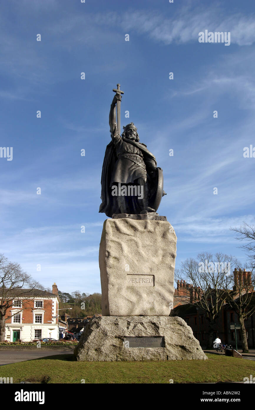Winchester Hampshire Statue of King Alfred the Great at the east end of ...
