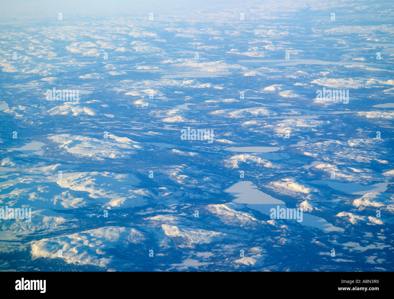 Elevated view from an aeroplane window of Northern Canada Stock Photo ...