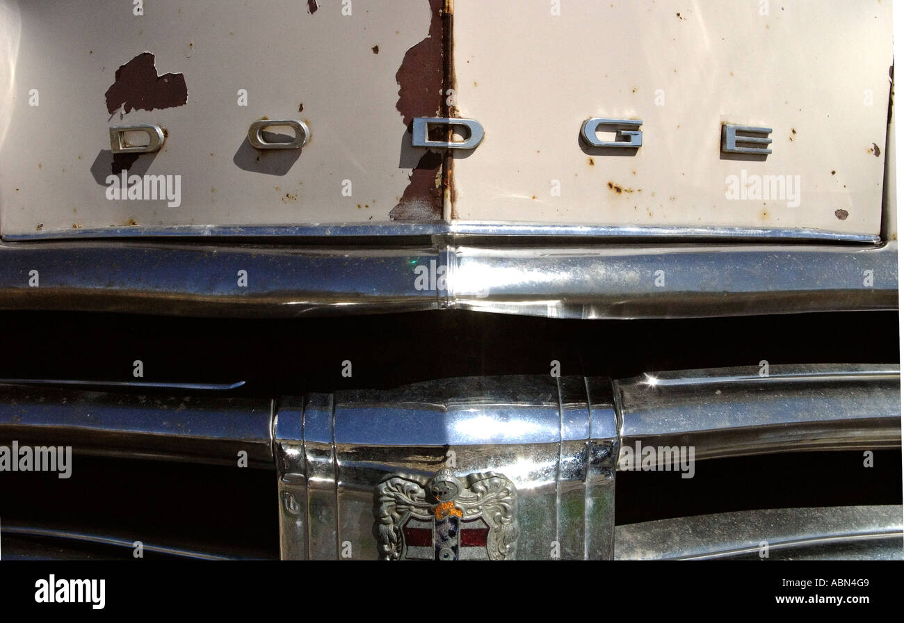 Vintage Dodge car front end Stock Photo - Alamy