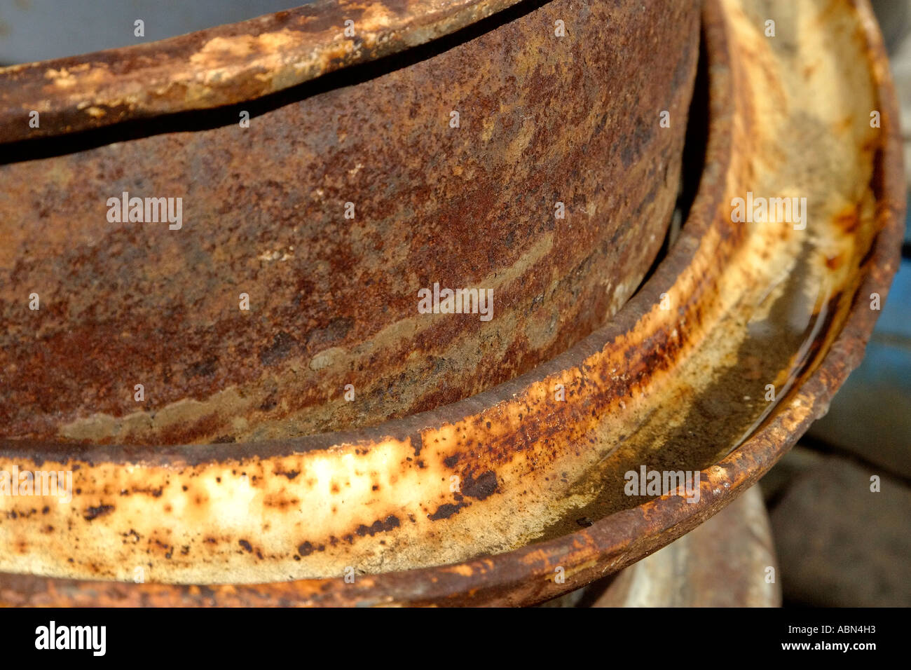 rusted metal oil barrel Stock Photo - Alamy