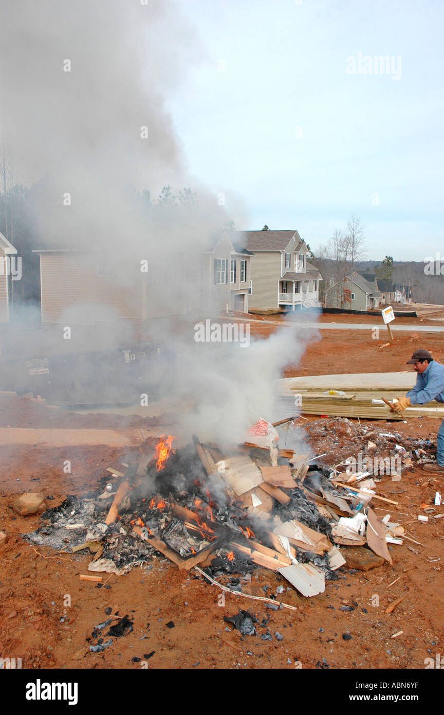 Burning waste at new home site construction rather than taking it to a ...