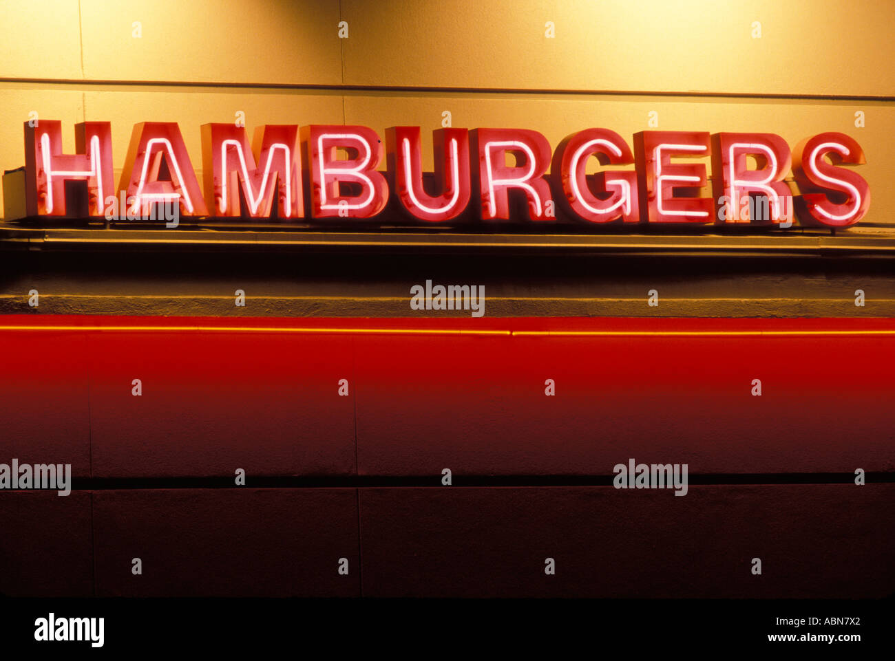 Hamburger sign Los Angeles California United States of America Stock ...