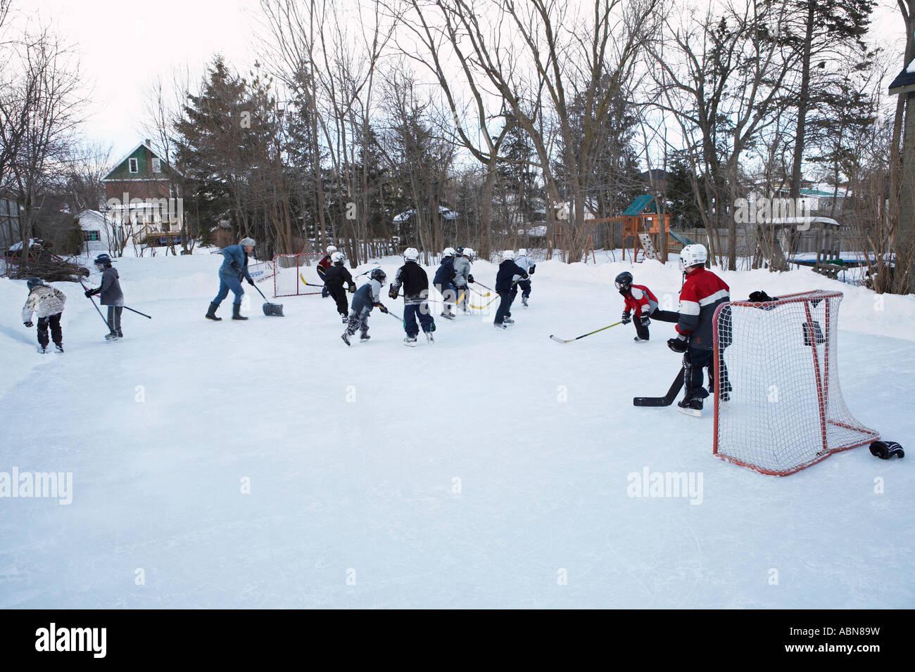 Children Playing Hockey Stock Photo - Alamy