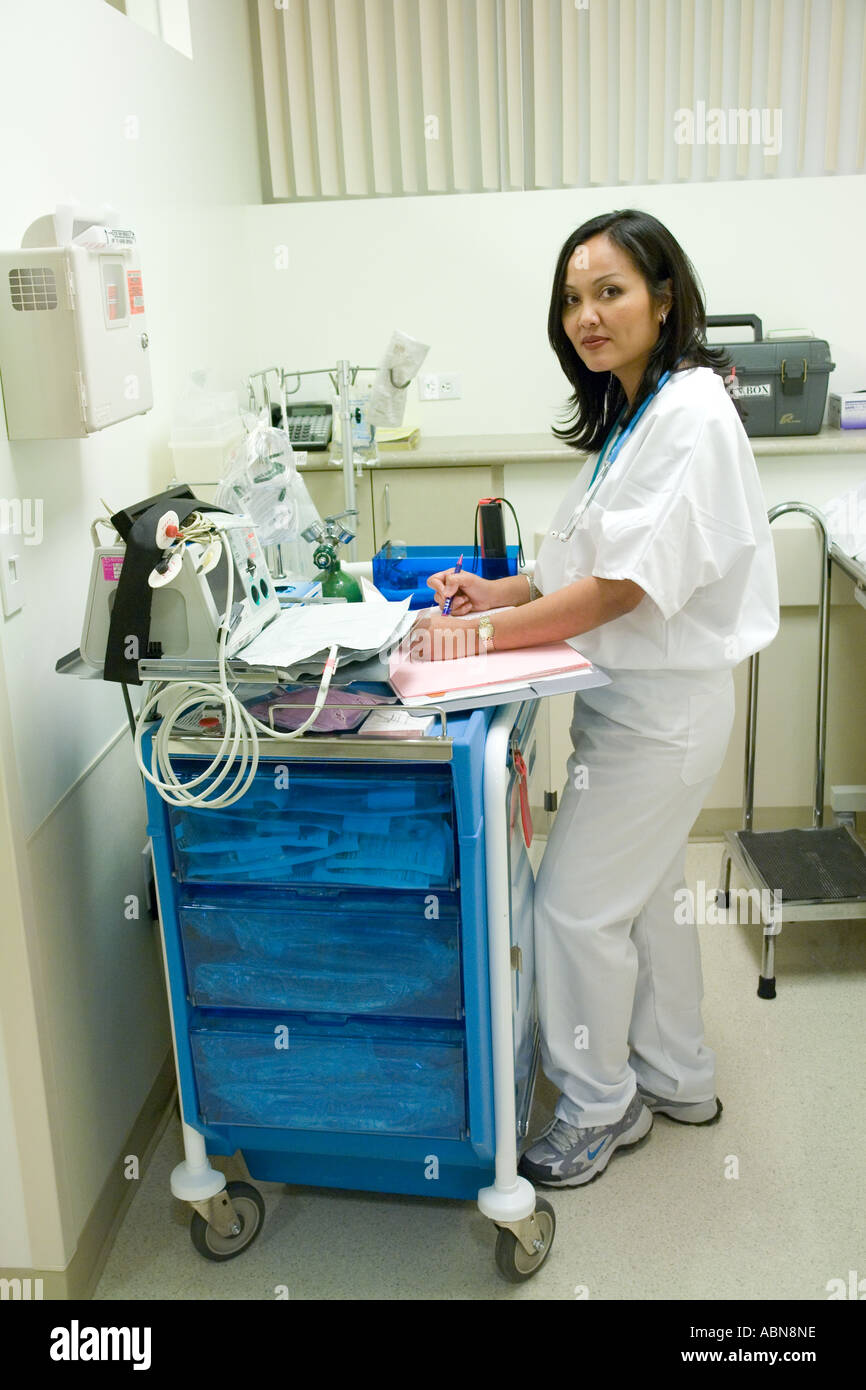 Portrait of nurse in medical equipment room Stock Photo - Alamy