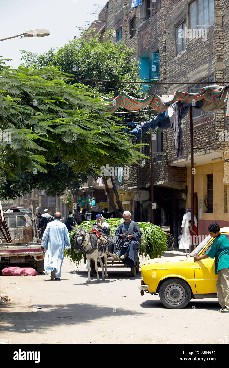 Market place in one of the poorer suburbs of Cairo City Egypt Stock ...