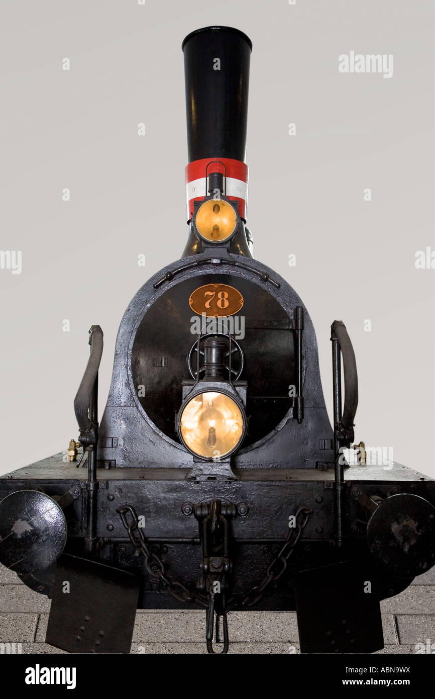 Front of very old steam locomotive Stock Photo - Alamy
