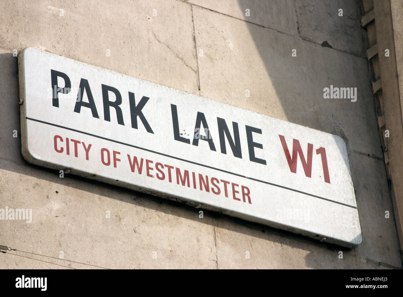 Park Lane Sign Stock Photo - Alamy