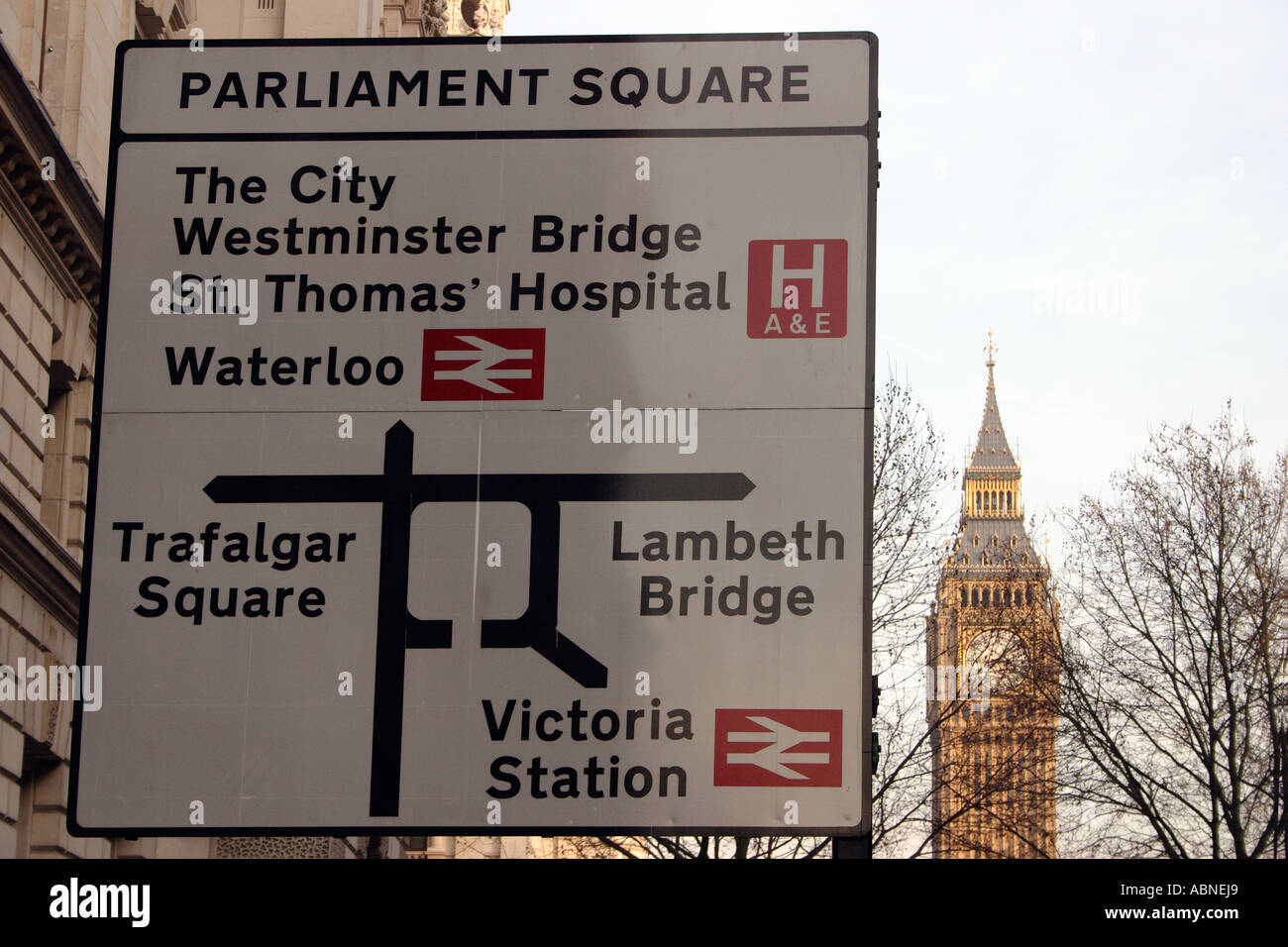 Parliament Square Road Sign with Big Ben in Background Stock Photo - Alamy
