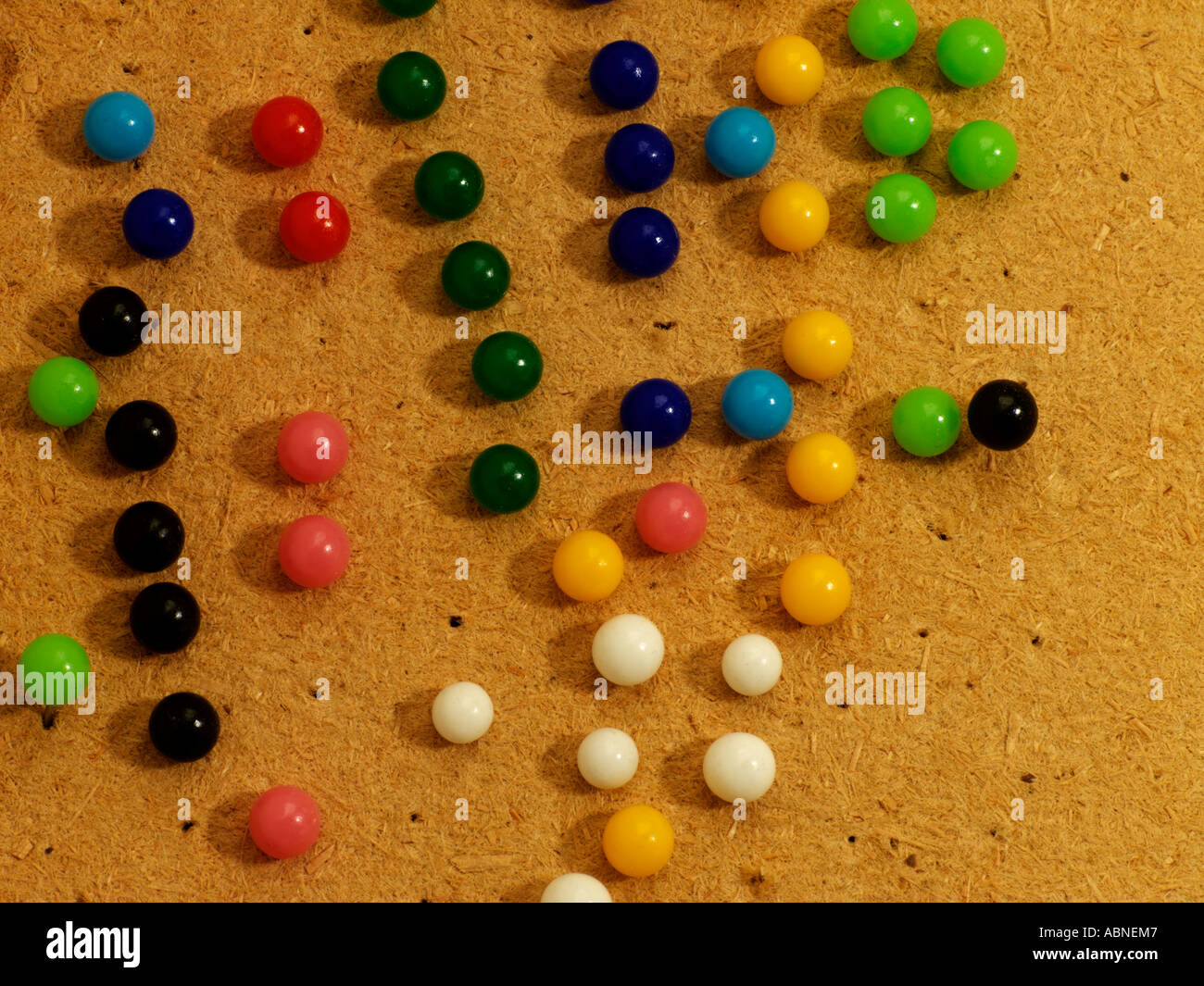 Close Up of Push Pins in Bulletin Board Stock Photo - Alamy
