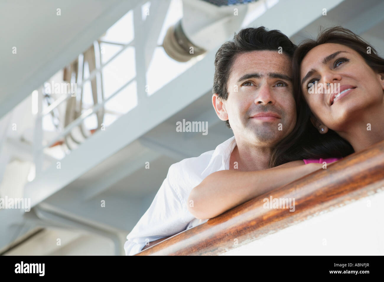 Couple hugging ship deck hi-res stock photography and images - Alamy