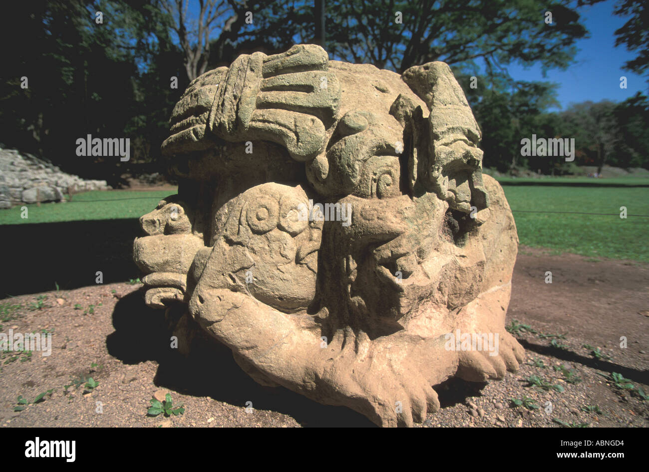 Honduras Copan Ruinas Maya ruins altar sculpture Mayan art religion ...
